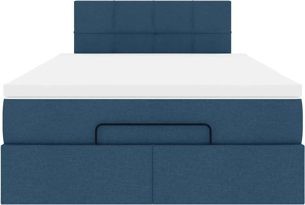 Osmanský rám postele s matrací modrá 120x190cm textil 3311448