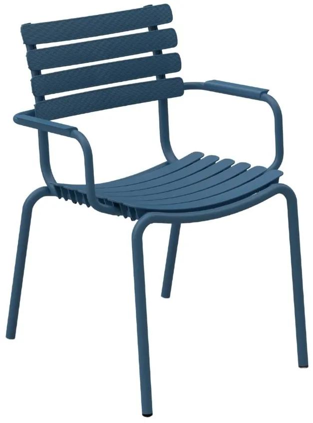 OnaDnes -20% Modrá plastová zahradní židle HOUE ReClips s područkami