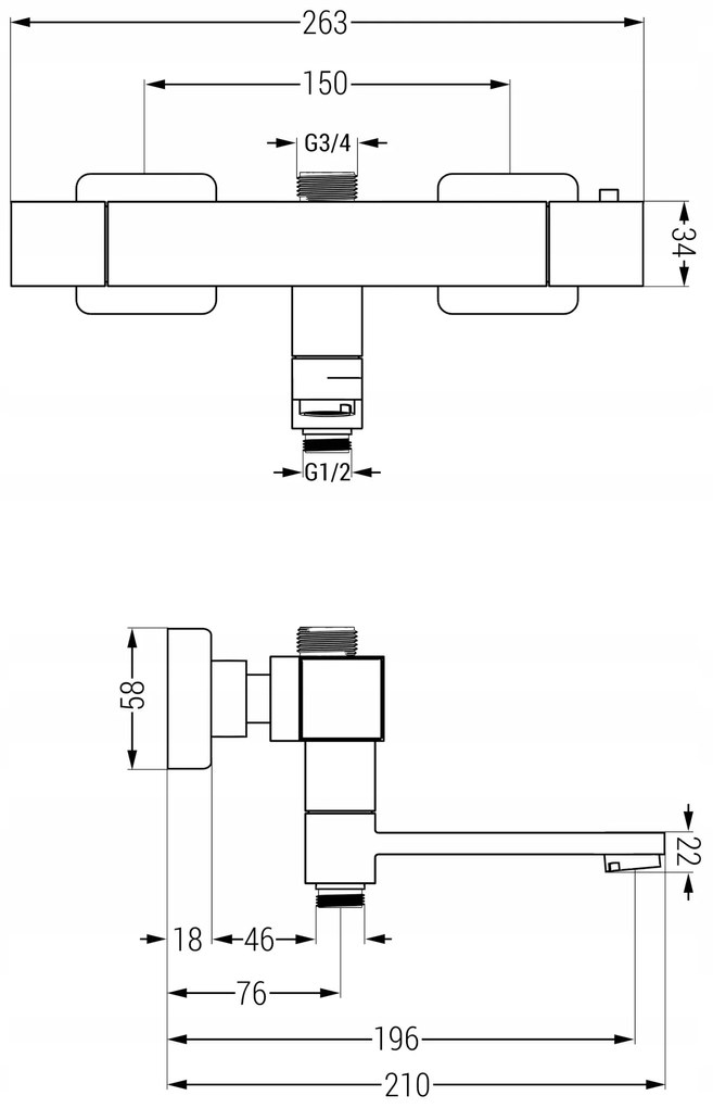 Sprchová souprava - TIMMY s termostatickou baterií a výtokem do vany - černá