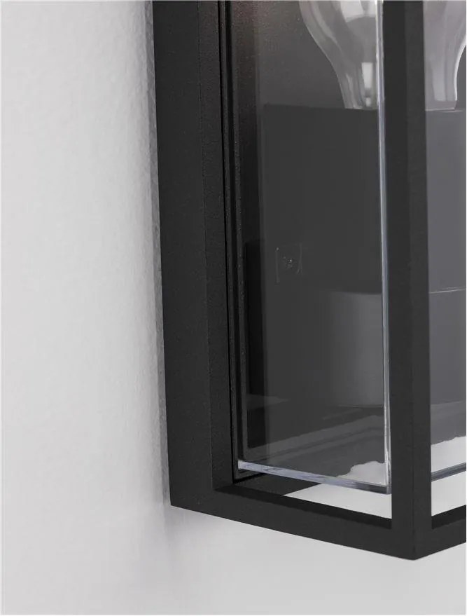 NV 9492760 Venkovní nástěnné svítidlo REGINA antracitový hliník čirý a matný akryl E27 1x12W 220-240V bez žárovky IP65 - NOVA LUCE