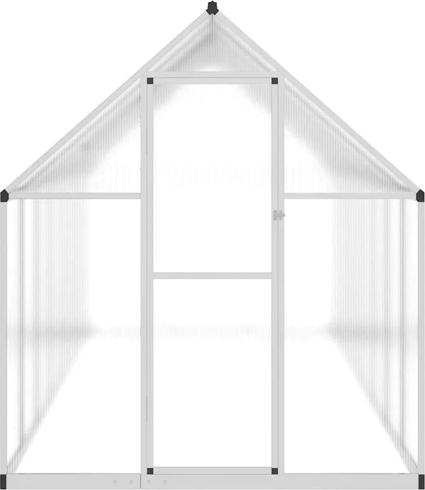 Skleník s podkladovým rámem stříbrný 445 x 169 x 195 cm hliník 3266332