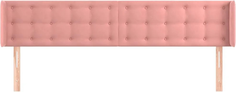 Čelo postele typu ušák růžová 163x16x78/88 cm samet 3119261