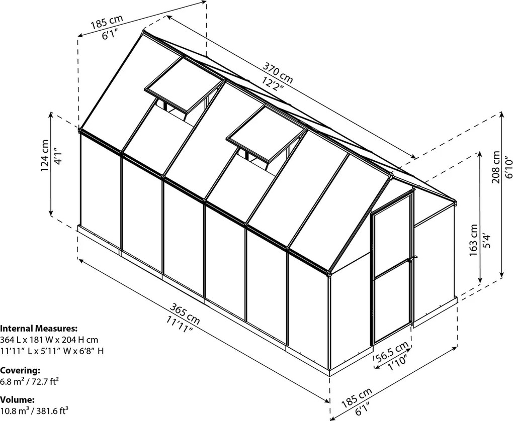 Palram - Canopia Multiline 6x12 - polykarbonátový skleník