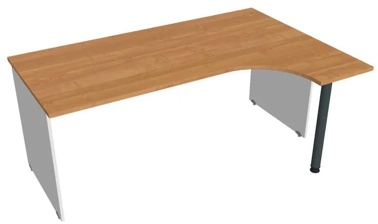 Stůl ergo levý 180*120 cm - Hobis Gate GE 1800 L Dekor stolové desky: olše, Dekor lamino podnože: bílá, Barva nohy: černá