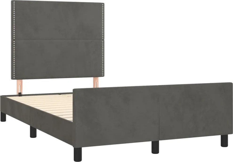 Rám postele bez matrací tmavě šedá 120x190 cm samet 3270573