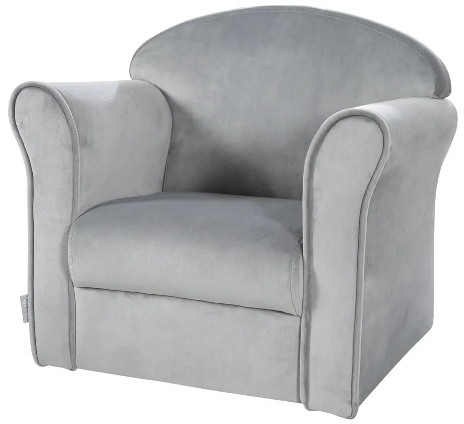 Světle šedé sametové dětské křesílko Lil Sofa – Roba