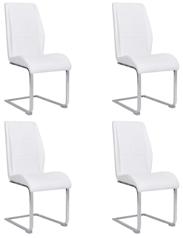 3059505 vidaXL Konzolové jídelní židle 4 ks bílé textil