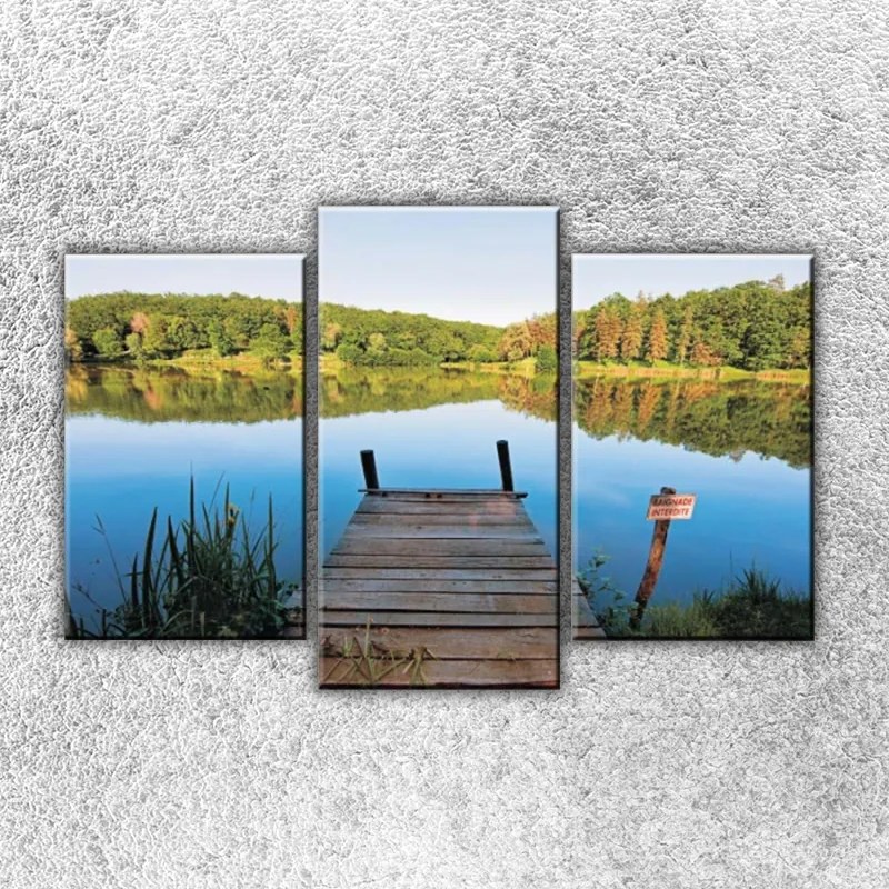 Foto na plátno Lesík s jezerem 75x50 cm