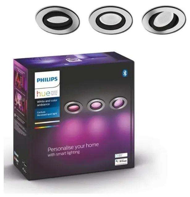 Philips - SADA 3x LED RGB Stmívatelné podhledové svítidlo Hue 1xGU10/5,7W/230V