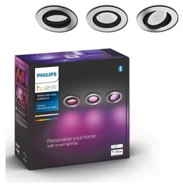 Philips - SADA 3x LED RGB Stmívatelné podhledové svítidlo Hue CENTURA 1xGU10/5,7W/230V 2000-6500K