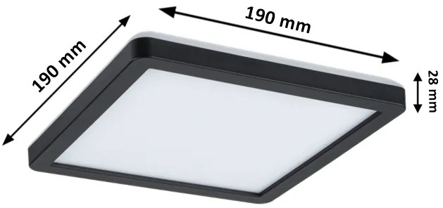 Paulmann 71000 Atria Shine, černé stropní LED svítidlo s korónou, 11,2W LED 3000K, 19x19cm