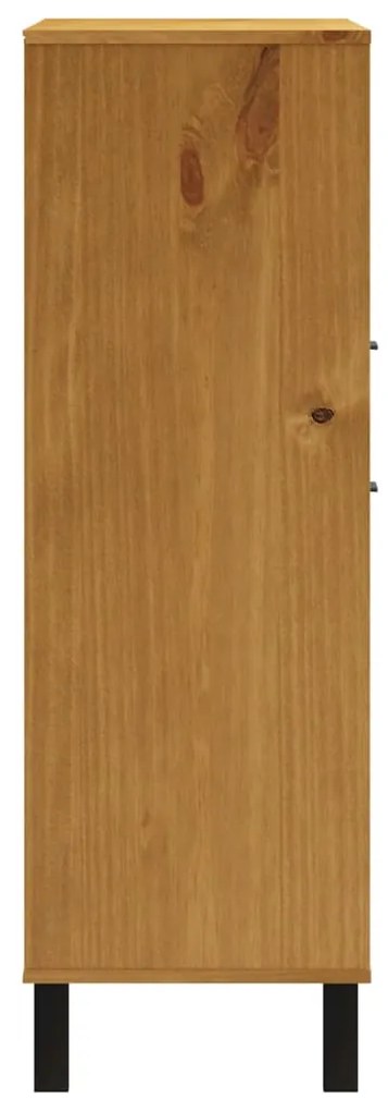 Příborník s prosklenými dvířky FLAM 92x40x122,5 cm borové dřevo - Default Title