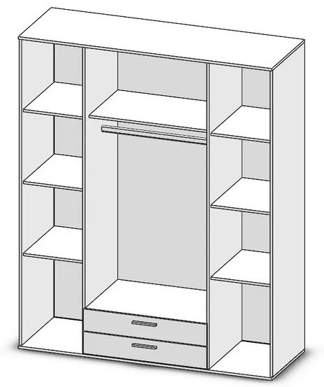 Šatní skříň Chicago, 159 cm, dub artisan/antracit