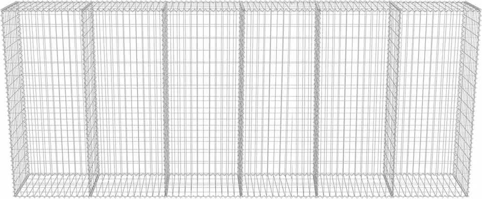 Gabionová zeď s víky z pozinkované oceli 300 x 50 x 150 cm 143593