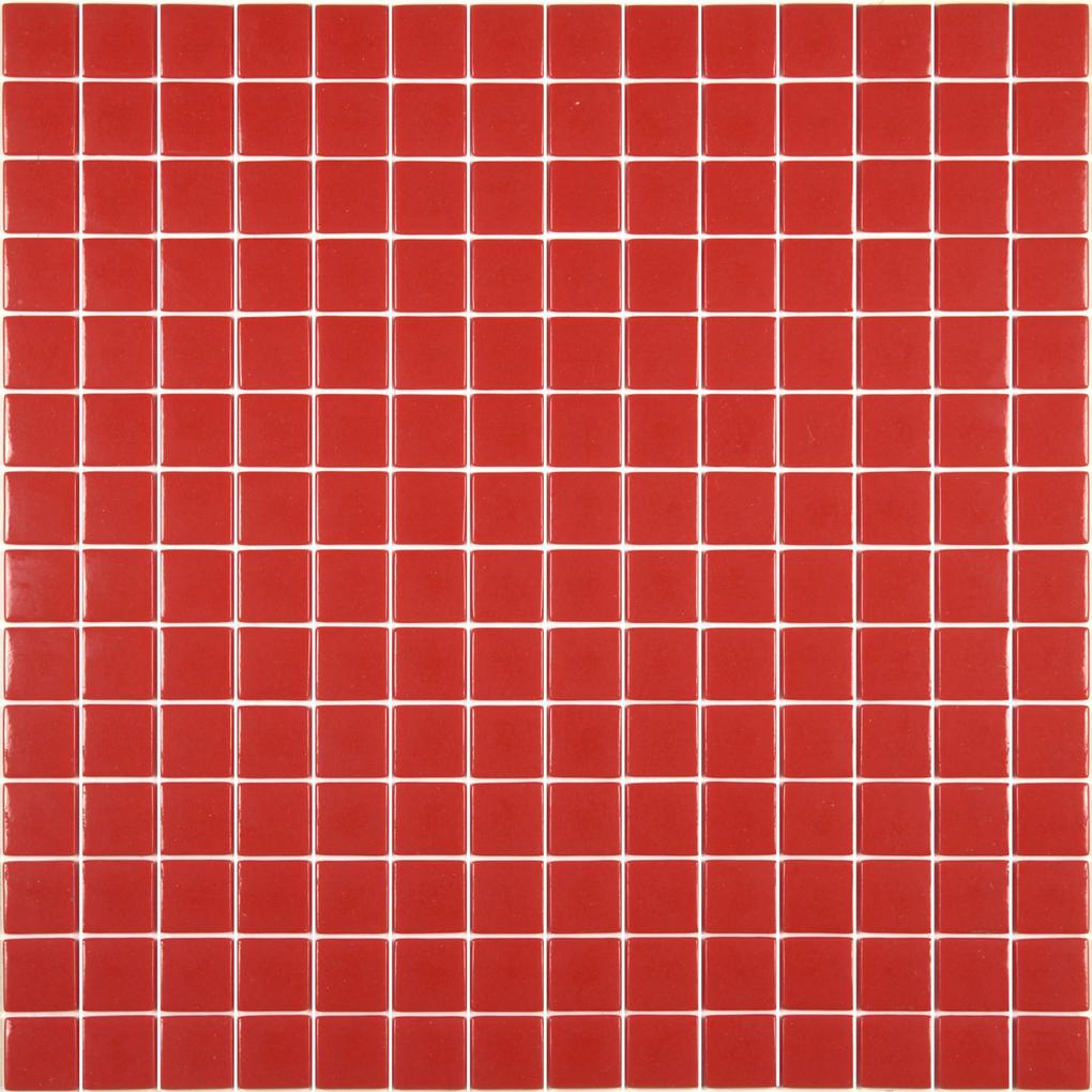 Hisbalit Skleněná mozaika červená Mozaika 176F MAT 2,5x2,5 2,5x2,5 (33,33x33,33) cm - 25176FMH