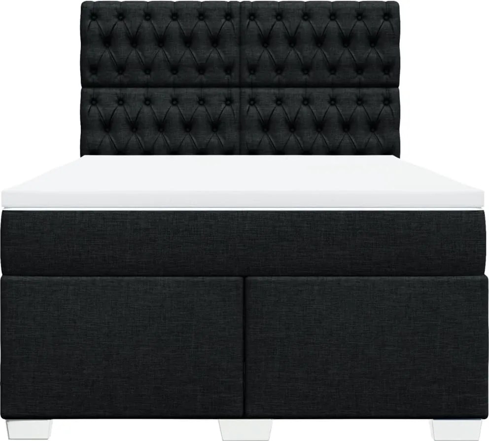 Box spring postel s matrací černá 160x200 cm textil 3292848