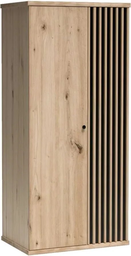 Skříň, dub artisan/černá, KOLI C-1