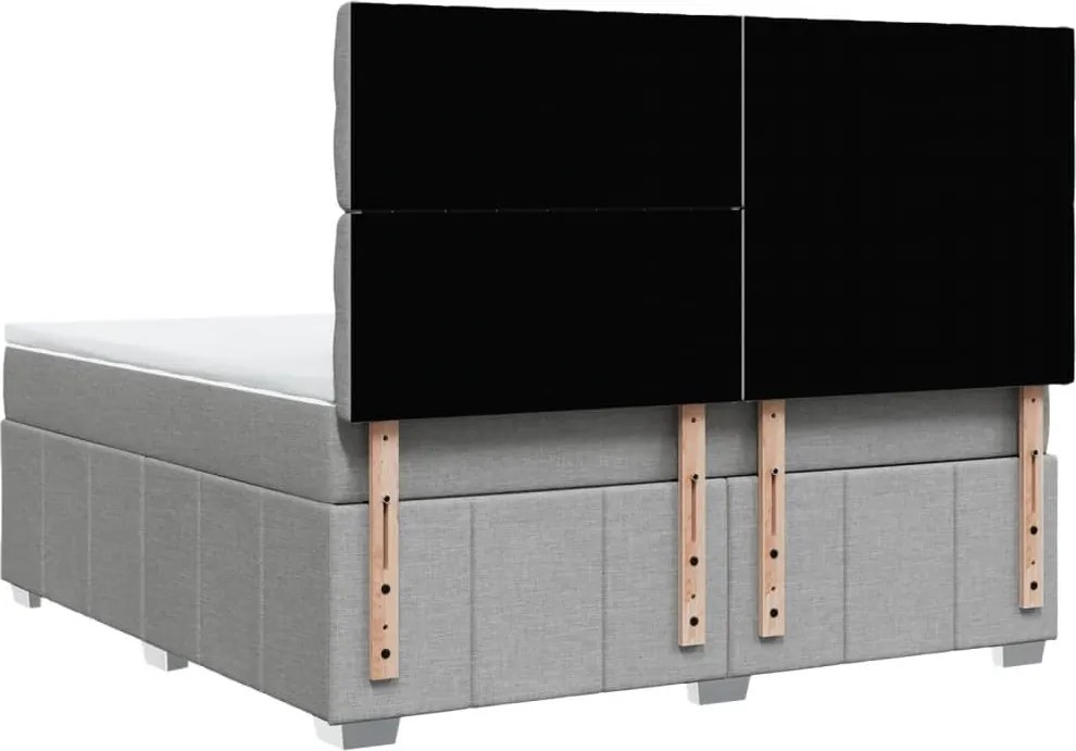 Box spring postel s matrací světle šedá 180 x 200 cm textil 3291754