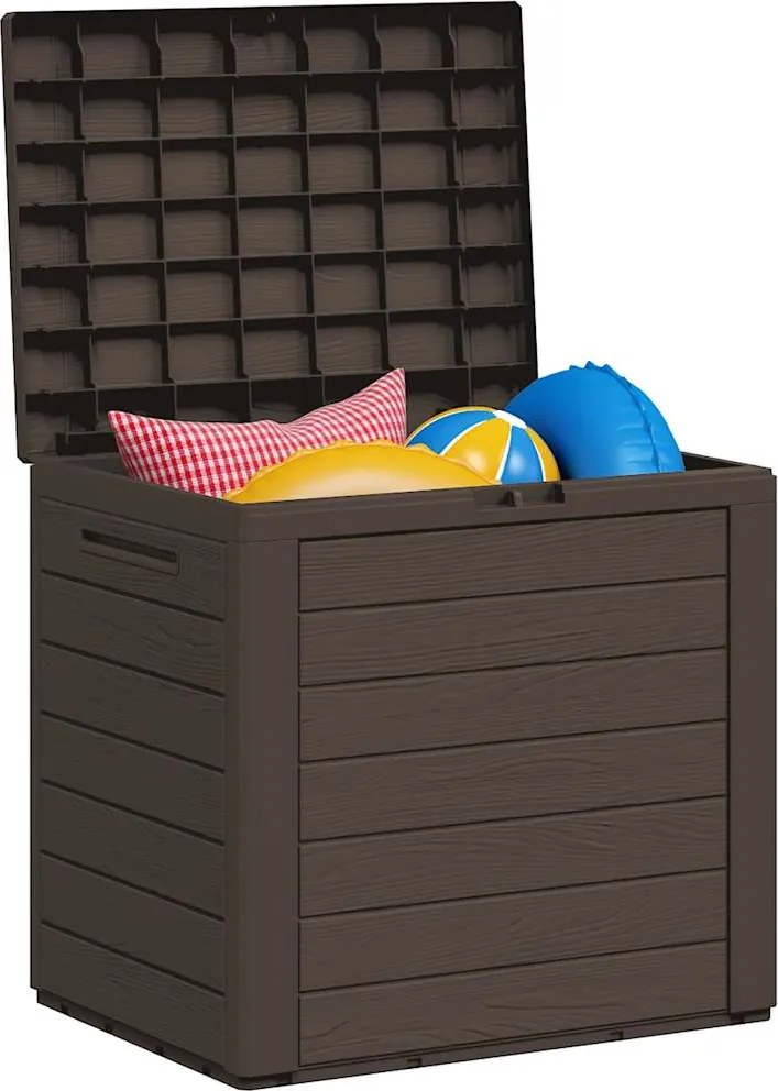 Zahradní úložný box hnědý 58,5 x 46 x 55 cm polypropylen 152194