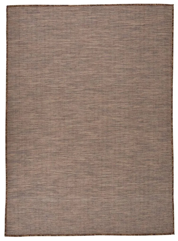 Venkovní hladce tkaný koberec 200x280 cm hnědá 340791