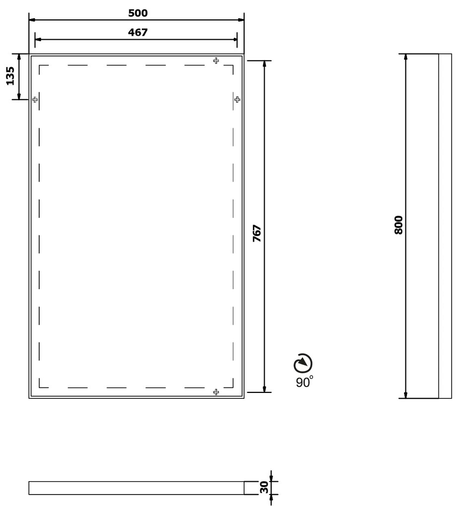 Sapho, AROWANA zrcadlo v rámu, 500x800mm, chrom, AW5080