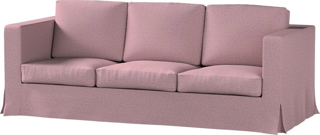 Potah na pohovku IKEA Karlanda 3-místná nerozkládací, dlouhý barva růžová látka pletený vzor