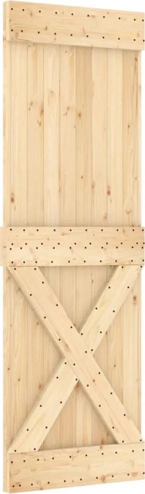 vidaXL Posuvné dveře s kováním 70 x 210 cm masivní borové dřevo [3203076]