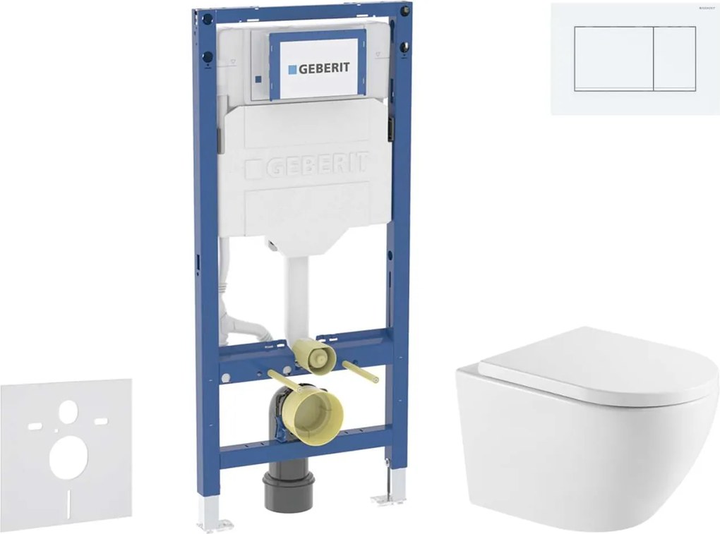 Geberit Duofix - Set předstěnové instalace, klozetu Oudee a sedátka softclose, tlačítko Sigma20, bílá/bílá mat SANI11CA31134