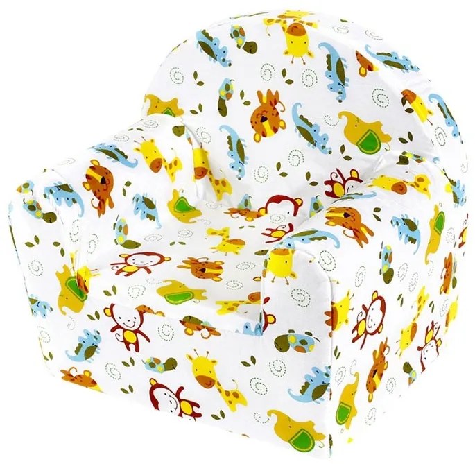 Goldea dětské molitanové křesílko se snímatelným potahem - vzor 609 zvířátka 47 x 35 x 44 cm