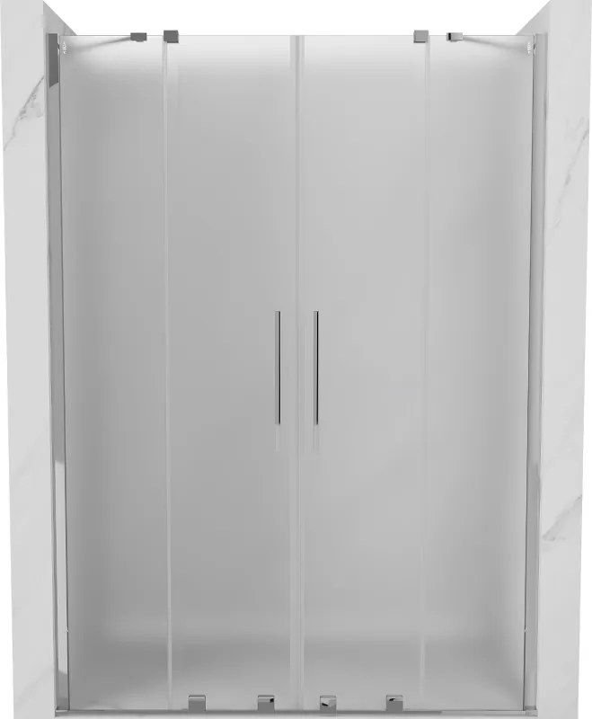 Mexen Velar Duo, posuvné sprchové dveře do otvoru 140 cm, 8mm sklo námraza, chromová, 871-140-000-32-01