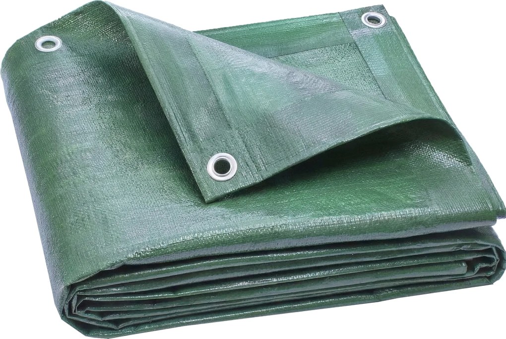 Outsunny Nepromokavá plachta 4 x 6 m 90 g/m² Látková plachta odolná proti roztržení UV stabilní se zesílenými oky UV stabilní zelená