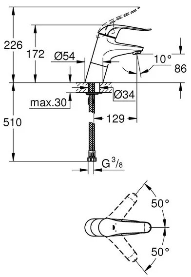 Grohe Euroeco Umyvadlová baterie 32765000