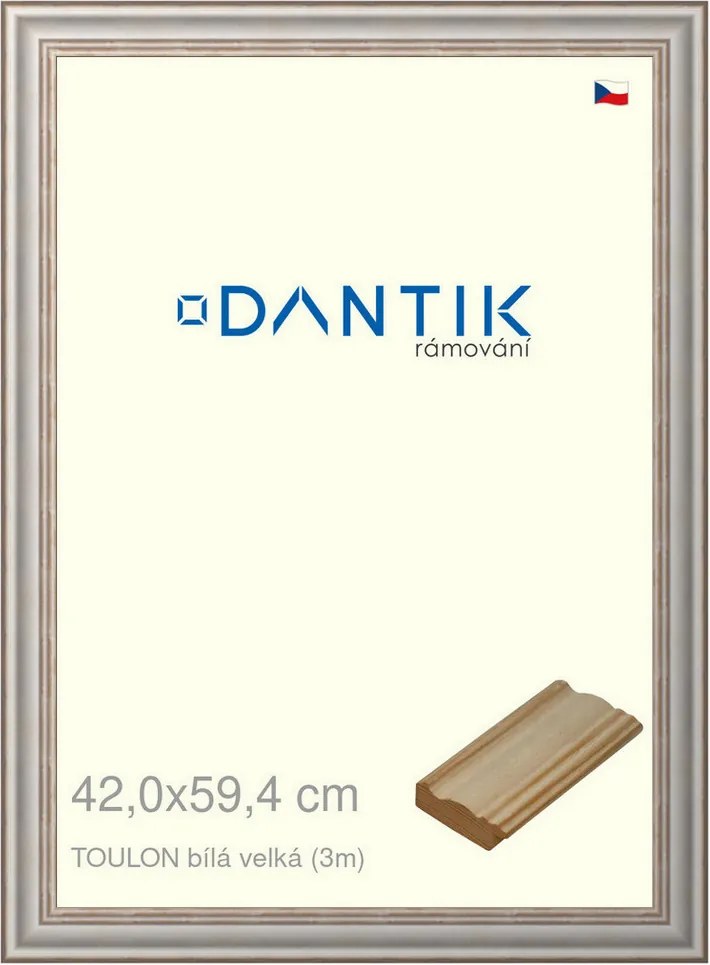 DANTIK rámeček 42x59,4 | TOULON bílá velká (Plexi Čiré)