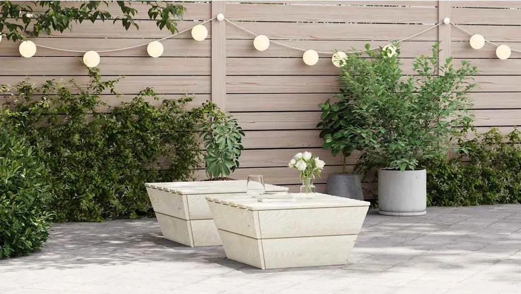 Zahradní stoly 2 ks 60 x 60 x 30 cm impregnované smrkové dřevo 315635