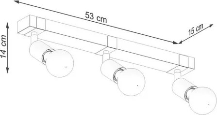 Stropní svítidlo SOLLUX ZUCA 3 černé E27 3x15W bez žárovky SL.1297