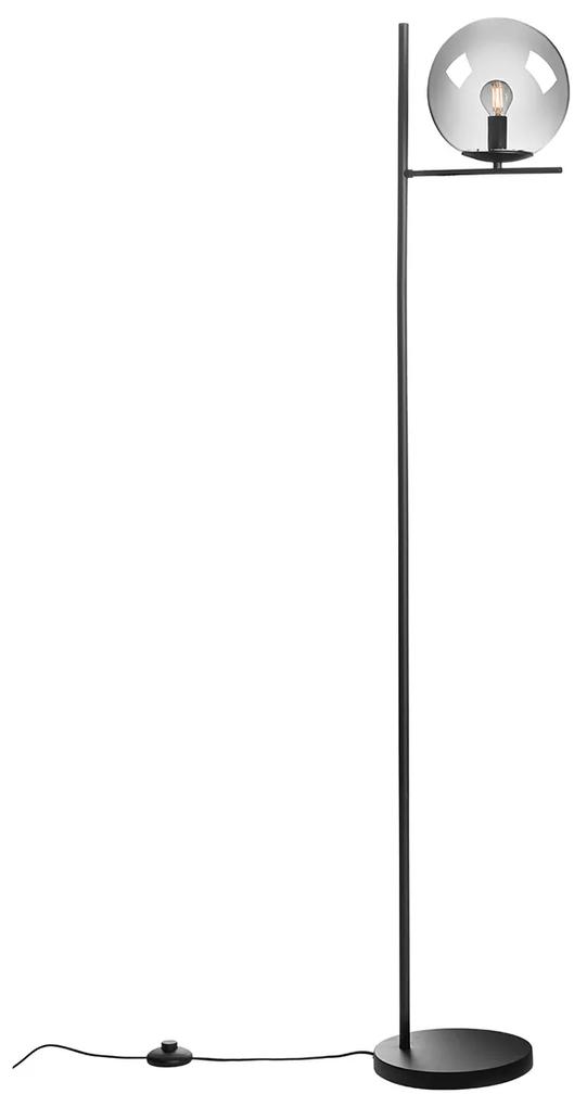 Smarter 01-3074 stojací lampa Boldy, pískově černá, kouřová, 1xE14, 150cm