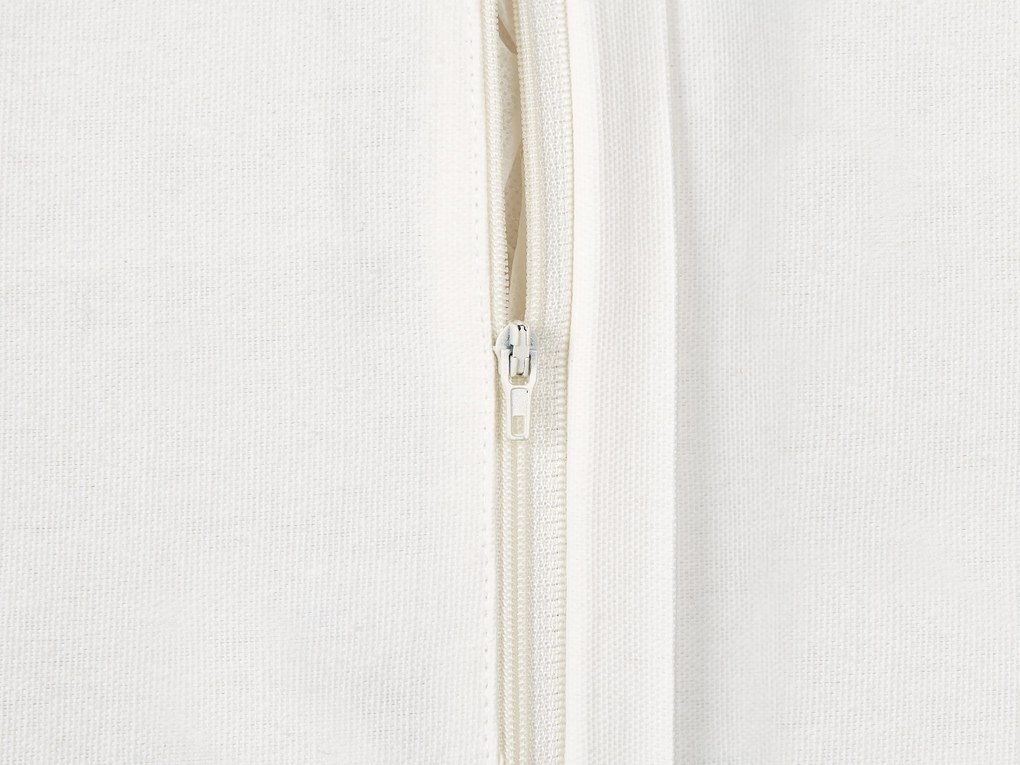 Vyšívaný bavlněný polštář s květinovým vzorem 45 x 45 cm bílý/béžový LUDISIA Beliani