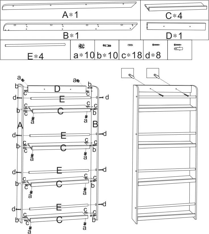 Dětská knihovna, bílá, 4 úrovně