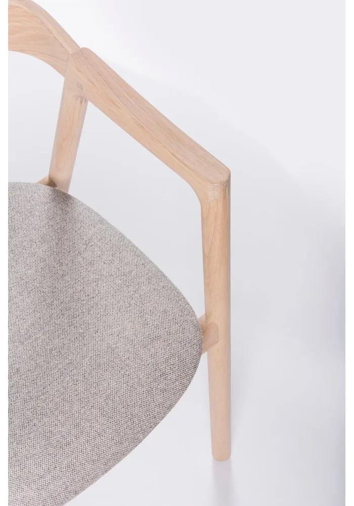 Jídelní židle z masivního dubového dřeva se šedým sedákem Gazzda Muna