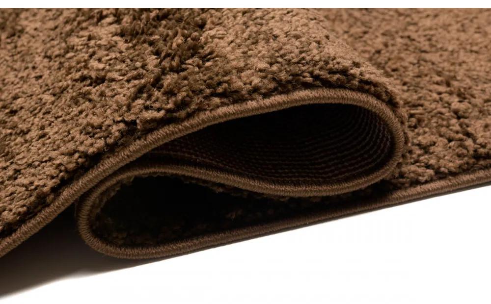 Kusový koberec shaggy Parba hnědý 60x100cm