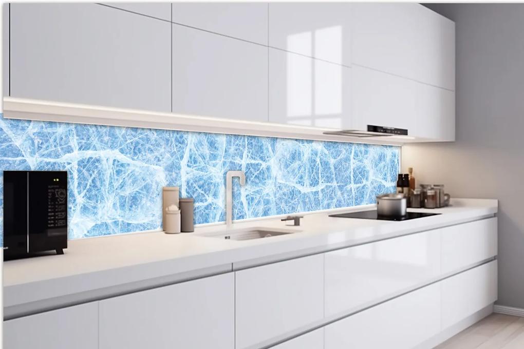 DIMEX | Fototapeta do kuchyně Povrch ledu KI-420-283 | 420 x 60 cm | modrá, bílá