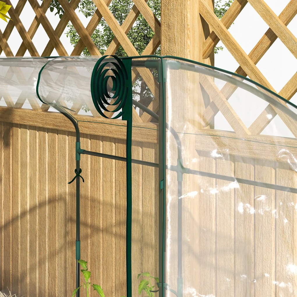 Skleník s dveřmi Zahnutá střecha Zimní skleník z ocelové fólie, skleník 128 x 70 x 170 cm Transparentní