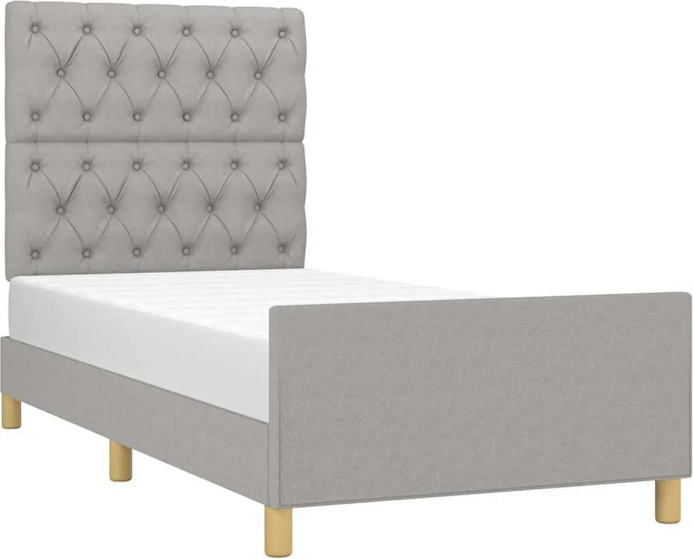 Rám postele bez matrace světle šedá 80 x 200 cm textil 3125252
