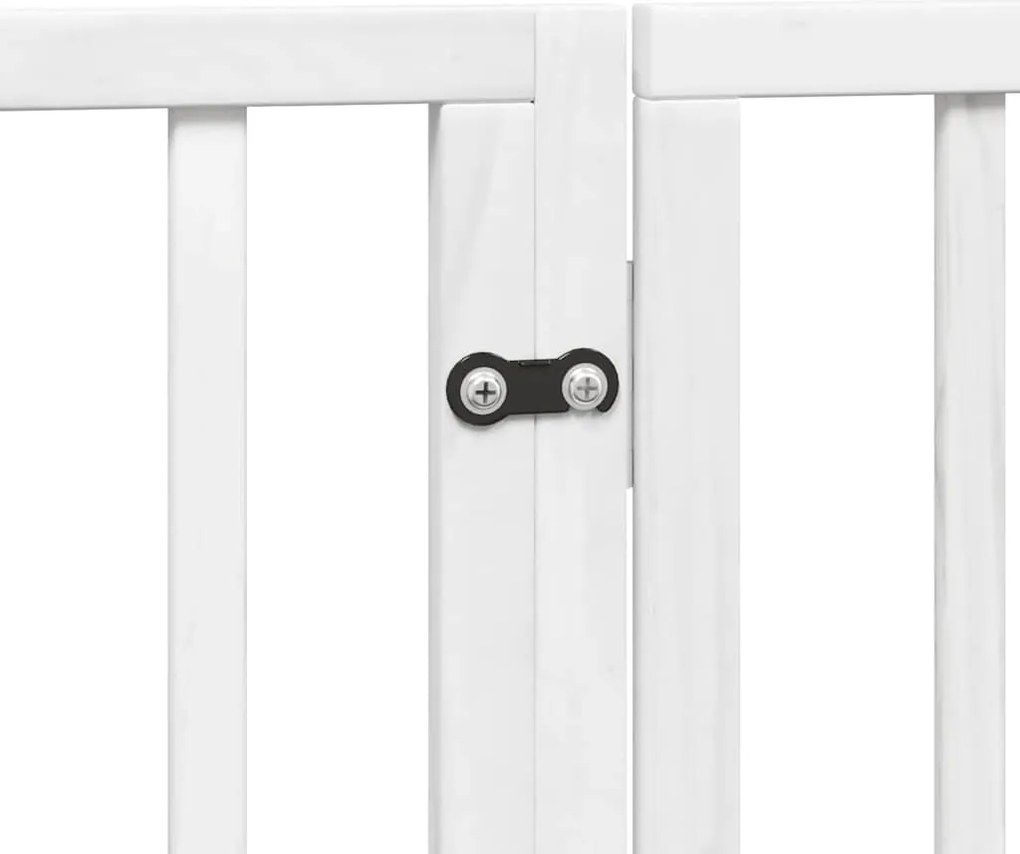 Zábrana pro psy s dvířky skládací 6 panelů bílá 480 cm topol 3155565