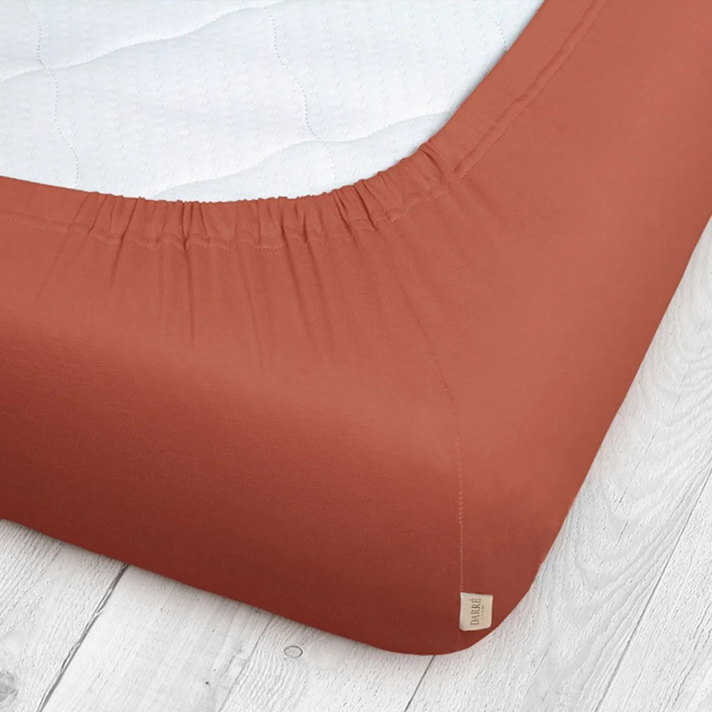 Jersey prostěradlo světle rezavé na výšku matrace do 20 cm Velikost: 90 x 220