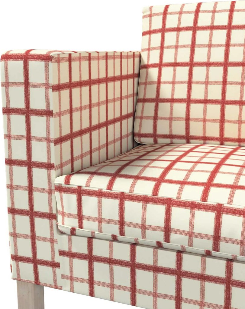 Potah na pohovku IKEA Karlanda rozkládací, krátký barva červená látka vzorované