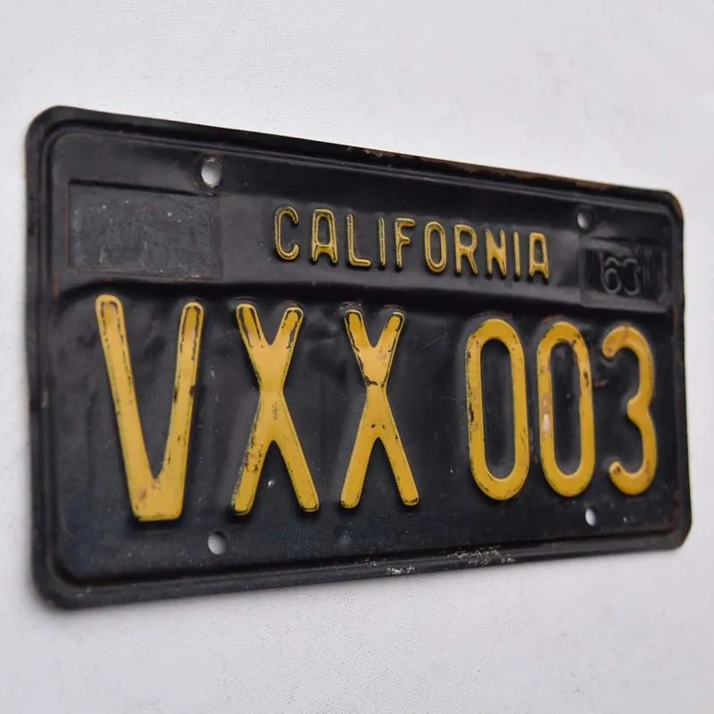 Americká SPZ California 1963 Black VXX 003