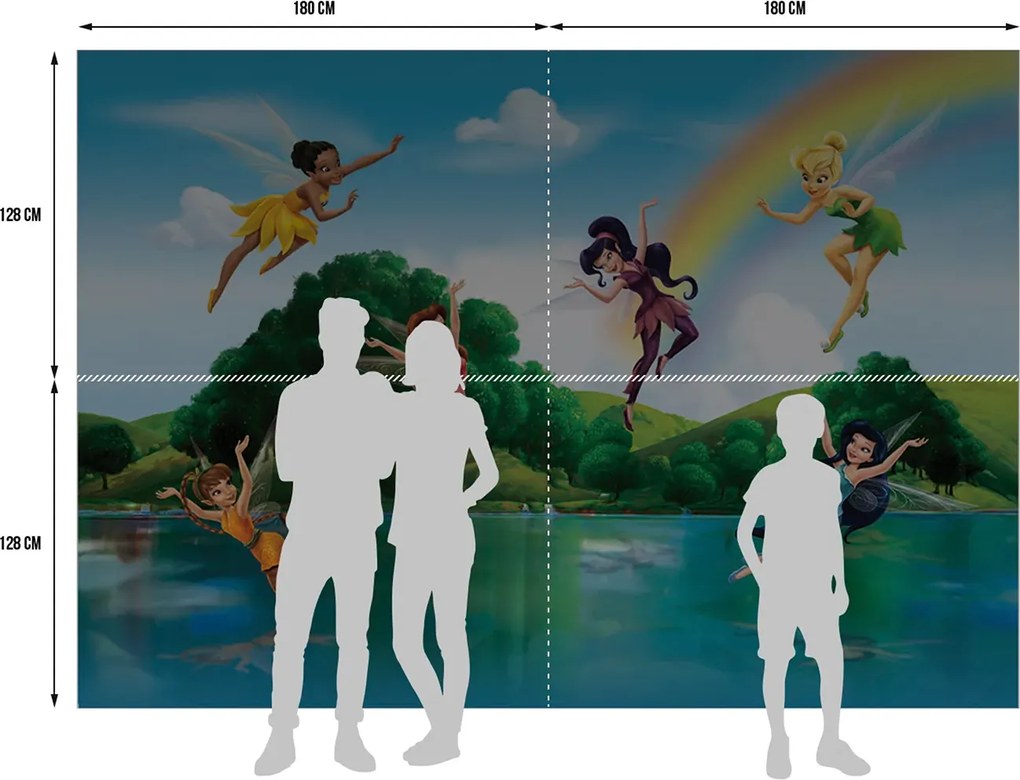 Dětská fototapeta na zed' Víly pod Duhou, Disney | 360 x 254 cm | DFTD 2222