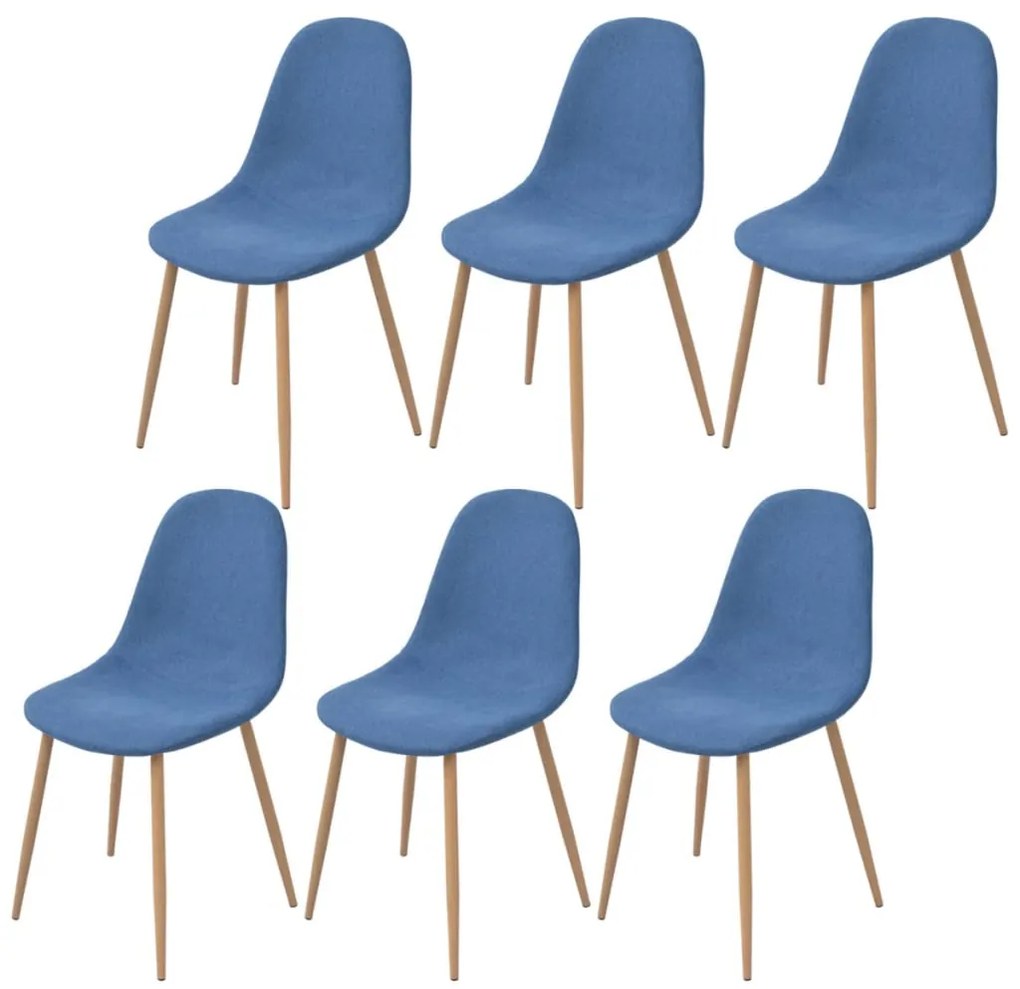 274366 vidaXL Jídelní židle 6 ks modré textil