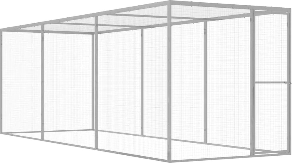 Klec pro kočky 4,5 x 1,5 x 1,5 m pozinkovaná ocel 146358